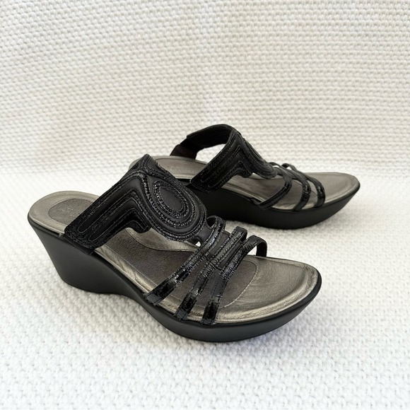 Naot | Shoes | Naot Enchant Black Patent Leather Slip On Platform Wedge ...